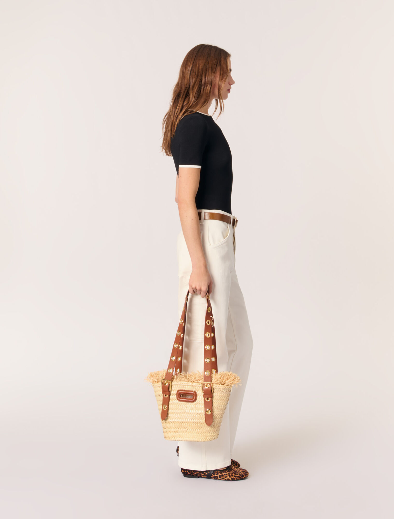 Openwork knit bodysuit Black / Gray For Women | Maje