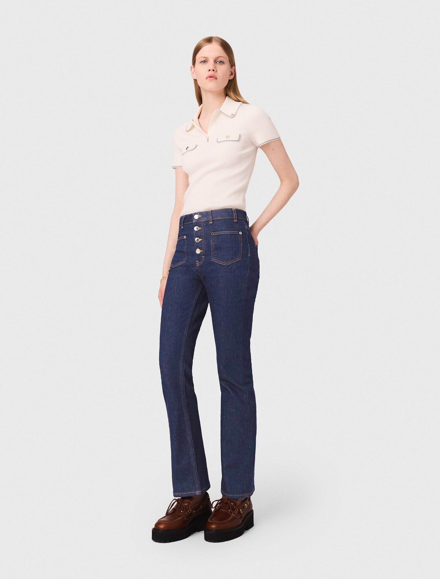 Denim jeans with pockets Blue For Women | Maje