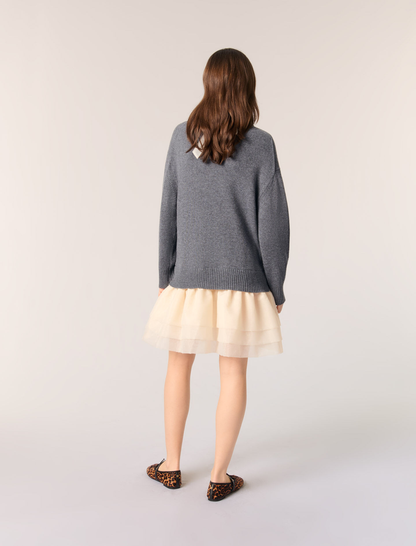 Wool and organza dual-fabric dress Bicolor For Women | Maje Wool and organza dual-fabric dress Bicolor For Women | Maje
