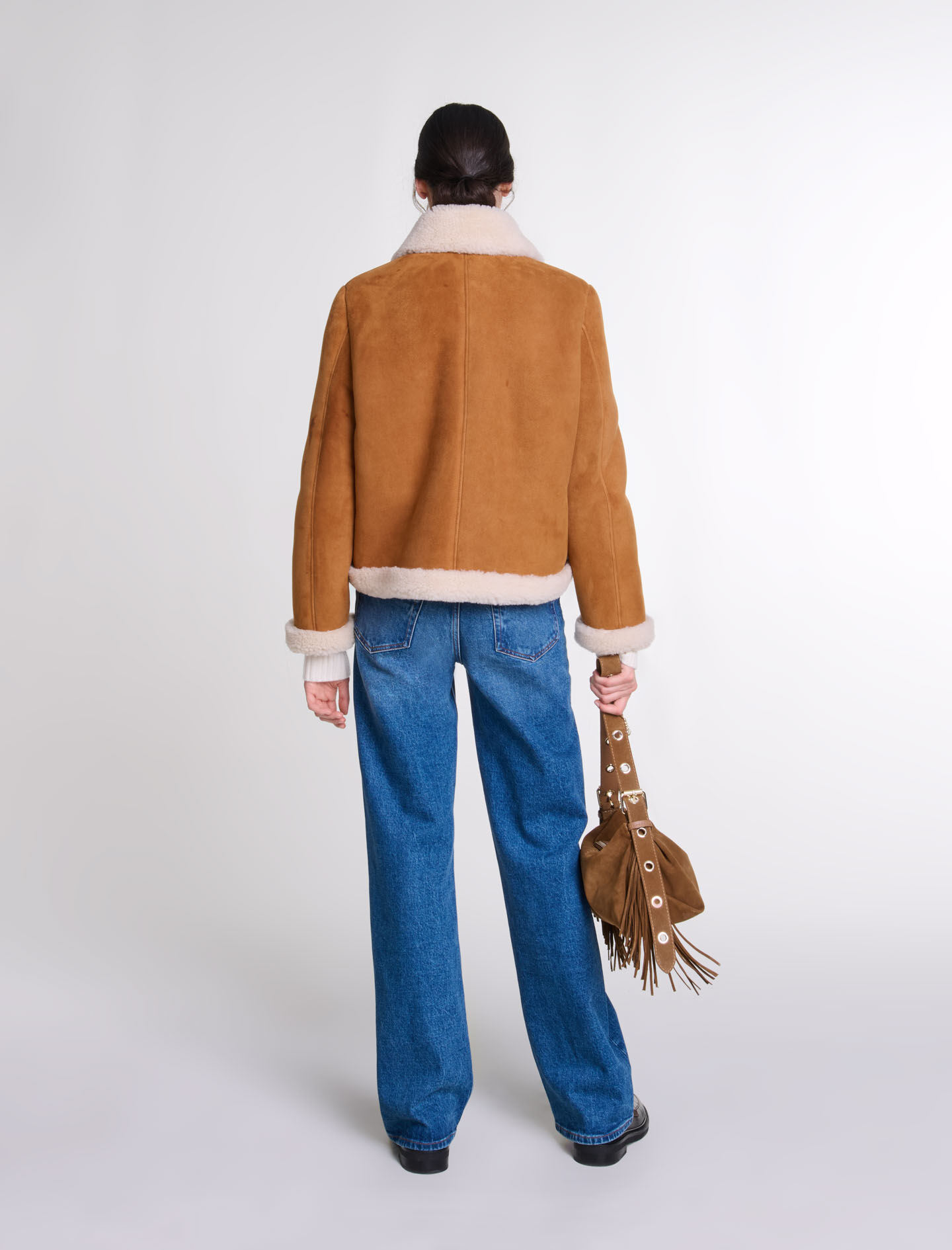 Shearling-effect fur coat Brown For Women | Maje Shearling-effect fur coat Brown For Women | Maje