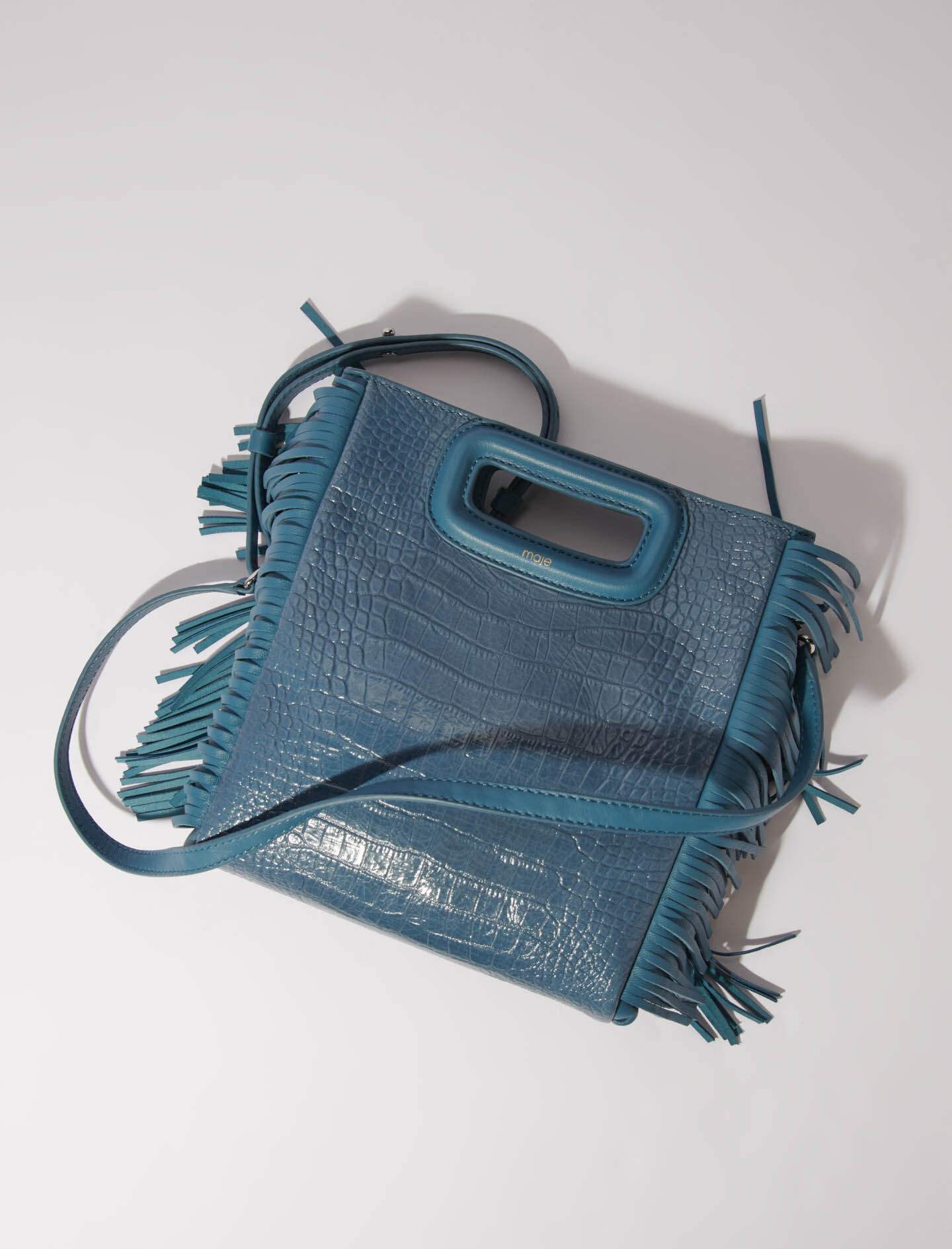 Mock croc M bag Blue For Women | Maje Mock croc M bag Blue For Women | Maje