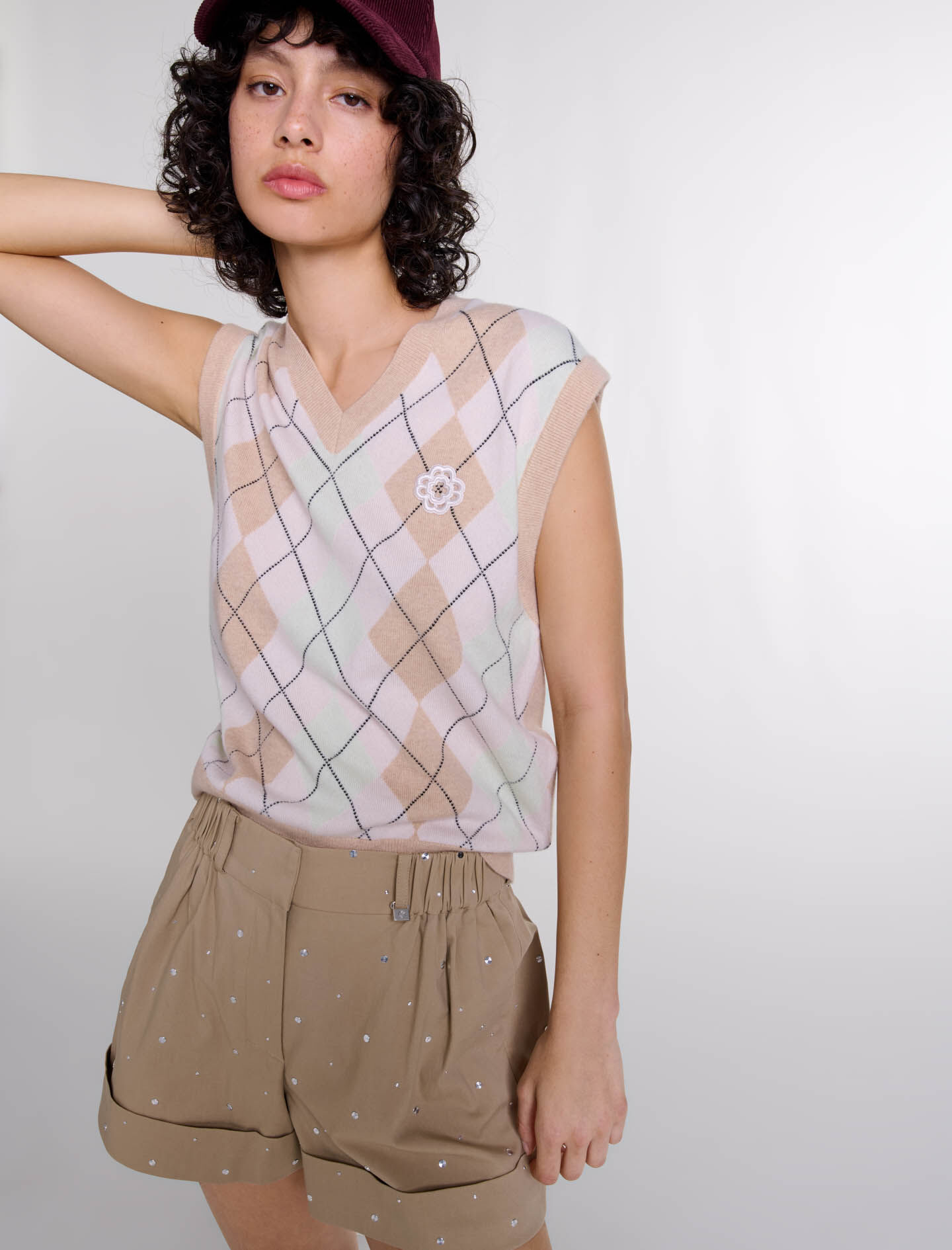 Sleeveless wool blend jumper Natural For Women | Maje Sleeveless wool blend jumper Natural For Women | Maje