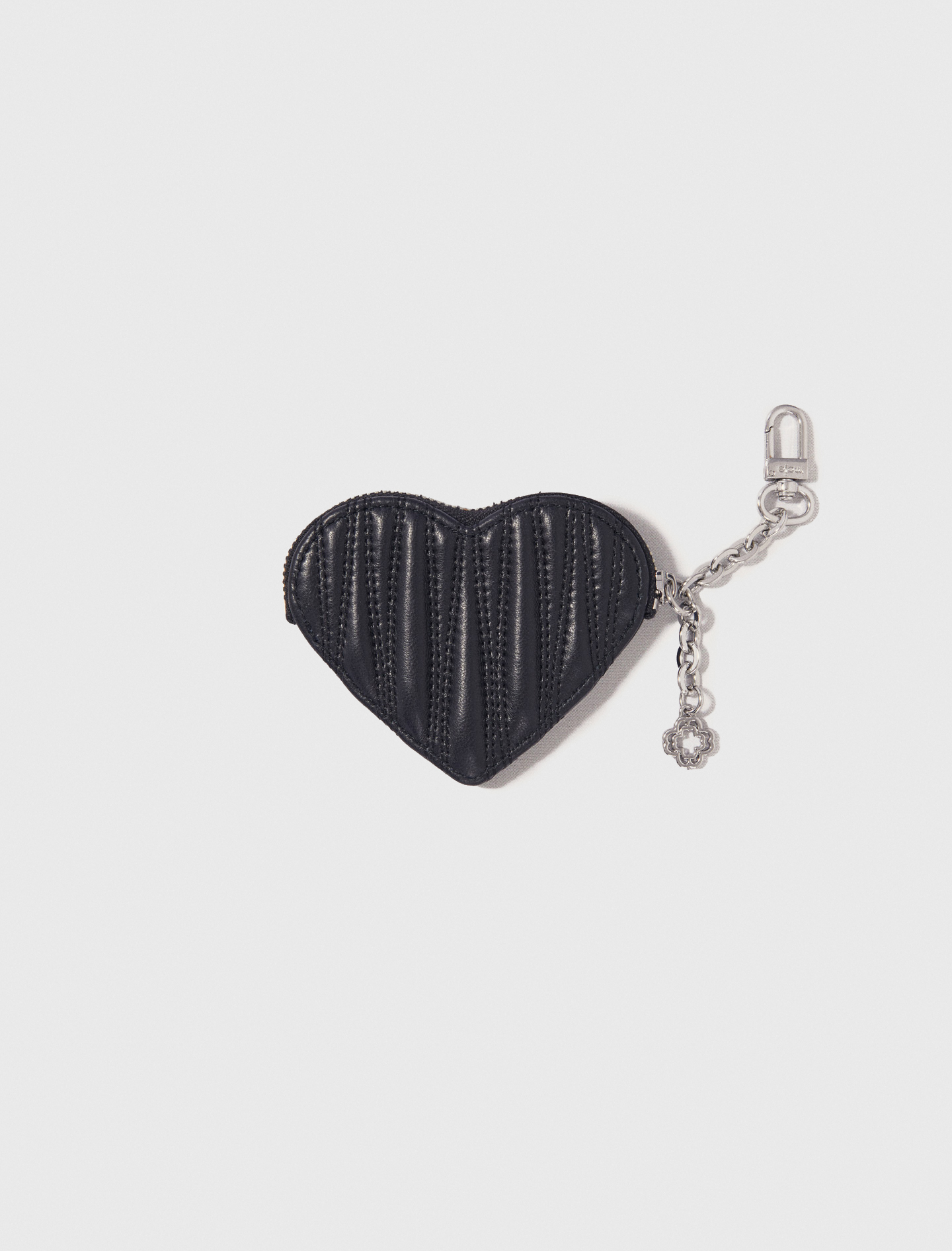 Quilted heart purse Black / Gray For Women | Maje