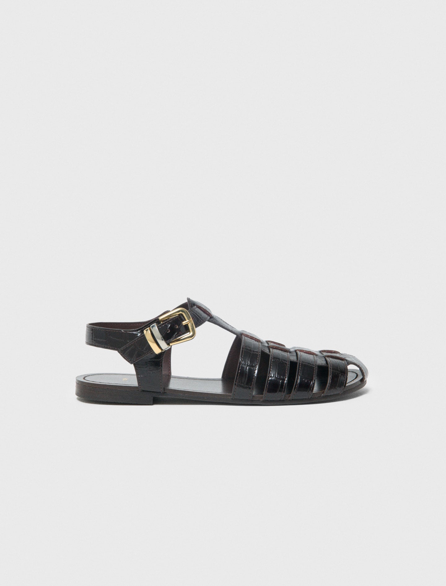Multi-strap leather sandals Brown For Women | Maje